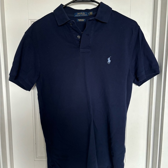 Ralph Lauren | Shirts | Ralph Lauren Navy Polo With Light Blue Logo ...
